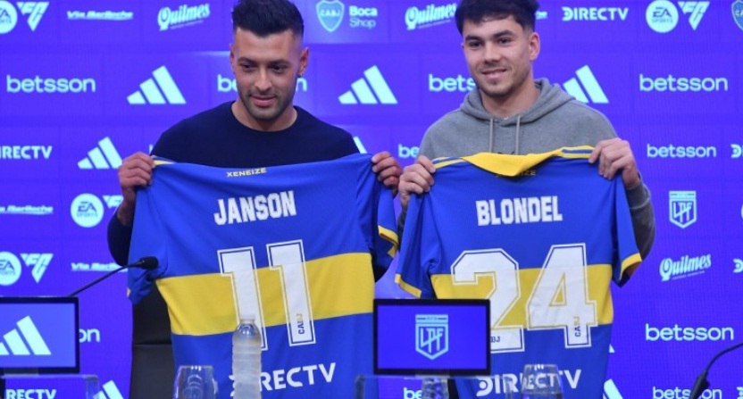 Lucas Blondel y Lucas Janson fueron presentados como refuerzos de Boca - De La Bahia